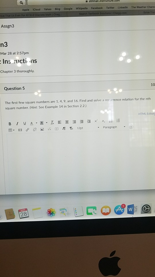 Solved Apple iCloud Yahoo Bing Google Wikipedia Facebook | Chegg.com