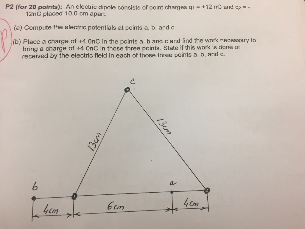 Solved An electric dipole consists of point charges q_1 = | Chegg.com