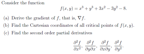Solved Consider the function (a) Derive the gradient of f, | Chegg.com