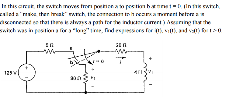 Solved In this circuit, the switch moves from position a to | Chegg.com