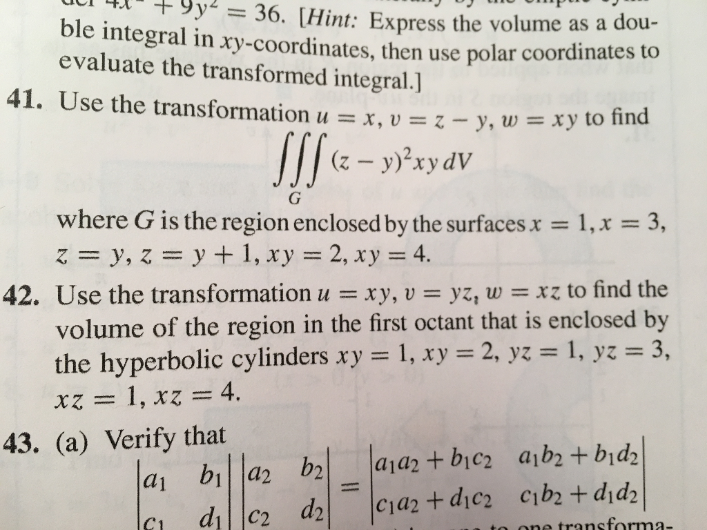 Solved Use the transformation u = x, v = z - y, w = xy to | Chegg.com Solved Use the transformation u = x, v = z - y, w = xy to | Chegg.com