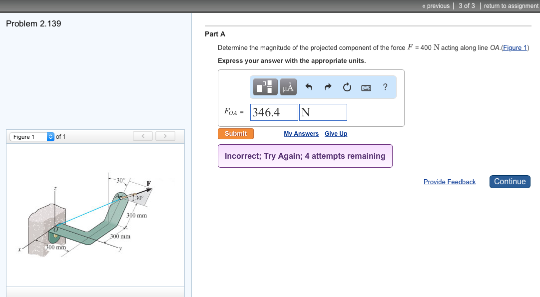 Solved Part A Determine The Magnitude Of The Projected