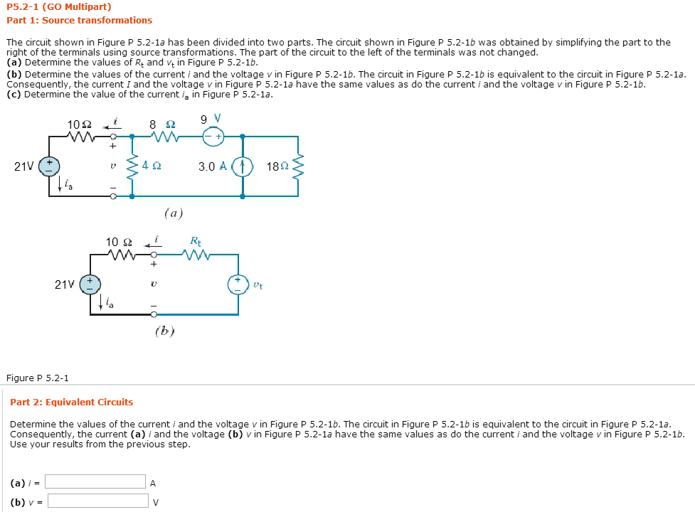 Solved The circuit shown in Figure P 5.2-1a has been divided | Chegg.com