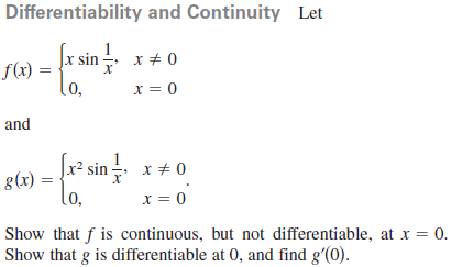 Solved Differentiability and Continuity Let f(x) = {x sin | Chegg.com