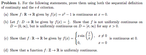 Solved Problem 1. For the following statements, prove them | Chegg.com