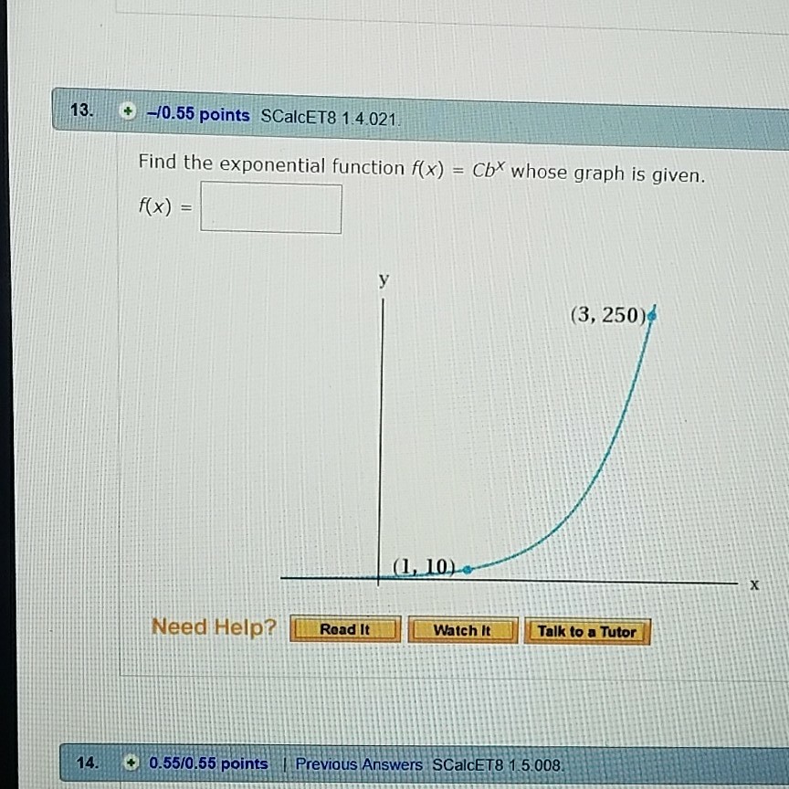 Solved 13. + ㅢ0.55 points scalcET8 1.4.021. Find the | Chegg.com