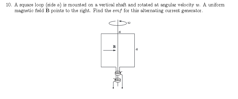Solved 10. A square loop (side a) is mounted on a vertical | Chegg.com