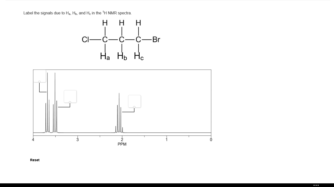 Solved Label the signals due to Ha, Hb, and Hc in the 1H NMR | Chegg.com