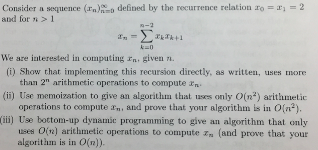 Consider a sequence (xn)000 defined by the recurrence | Chegg.com