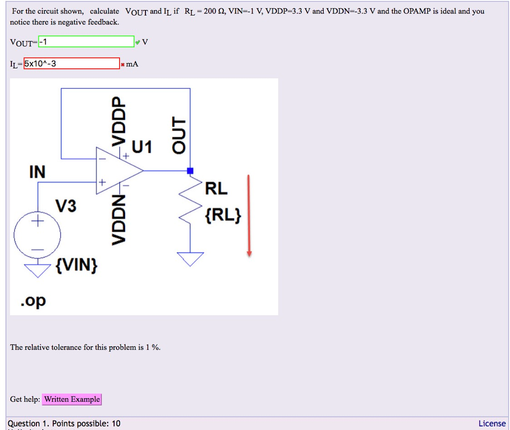 Solved For the circuit shown, calculate VoUT and IL if | Chegg.com
