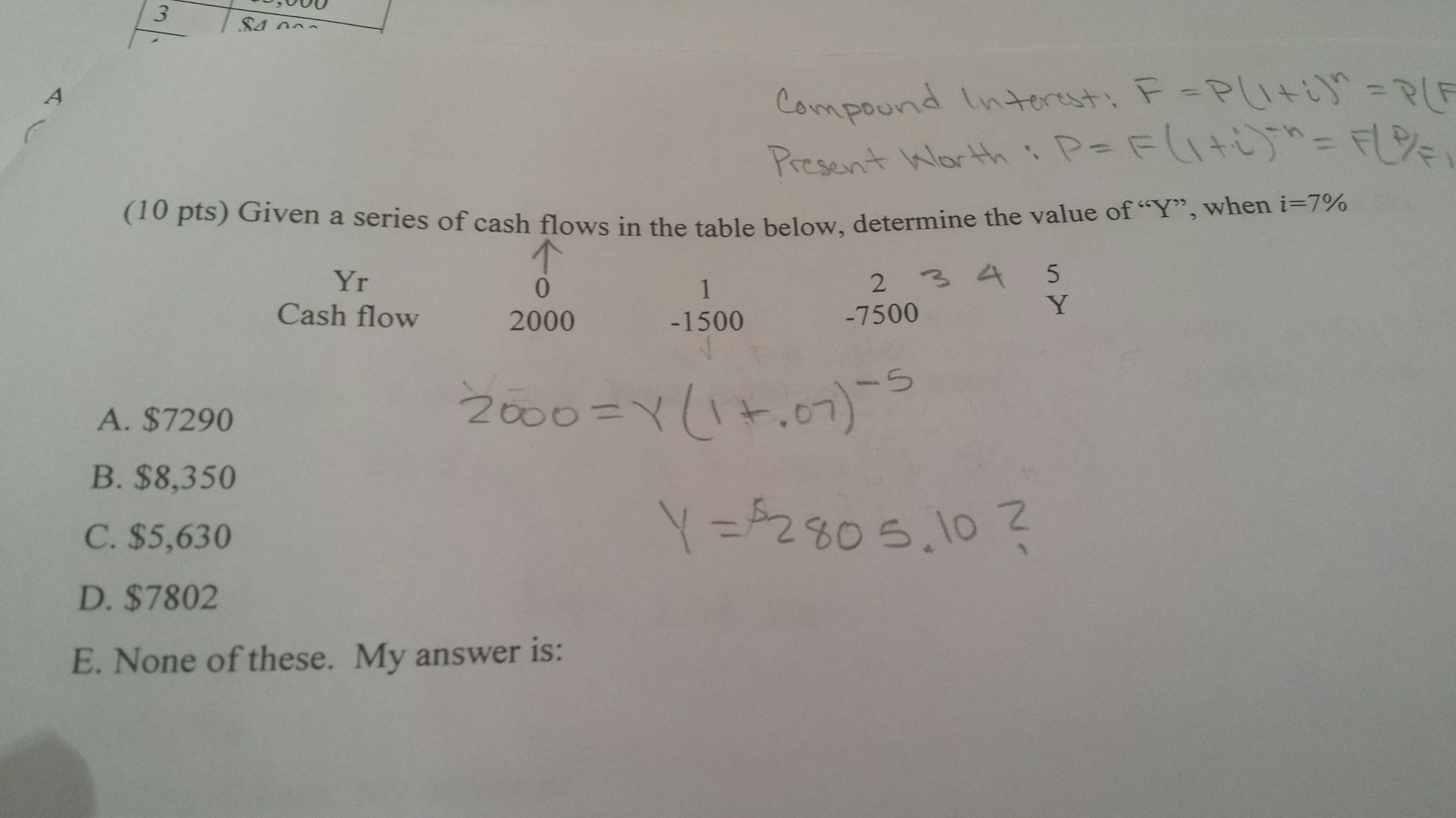 Solved Year 3 and 4 are understood to be a 0 cash flow | Chegg.com