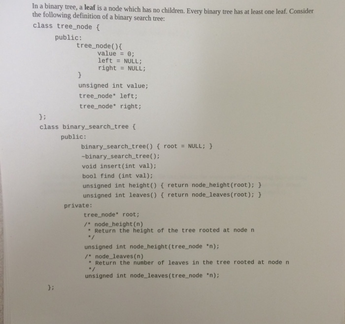Solved PLEASE HELP C++ binary tree implementation for : a) | Chegg.com