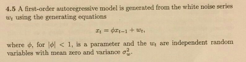 4.5 A first-order autoregressive model is generated | Chegg.com
