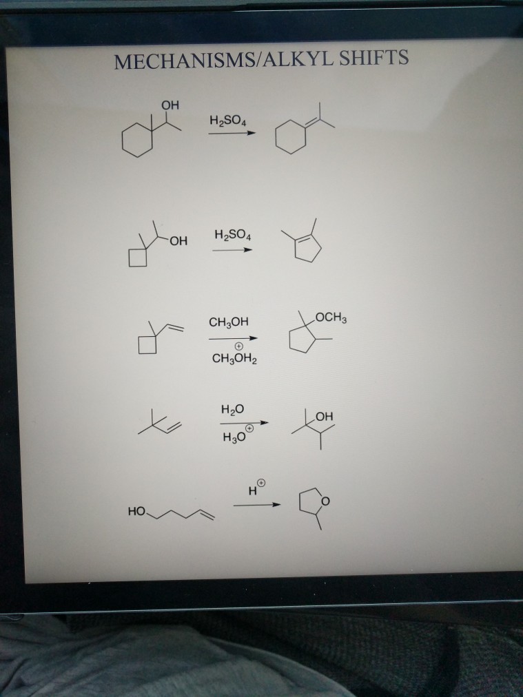 Solved MECHANISMS/ALKYL SHIFTS OH H2SO4 OH H2SO4 CH3OH OCH3 | Chegg.com