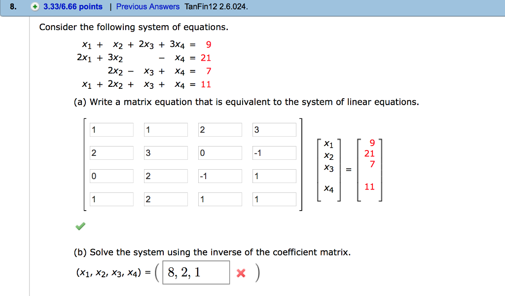 Solved 7. 3.33/6.66 points | Previous Answers TanFin12 | Chegg.com