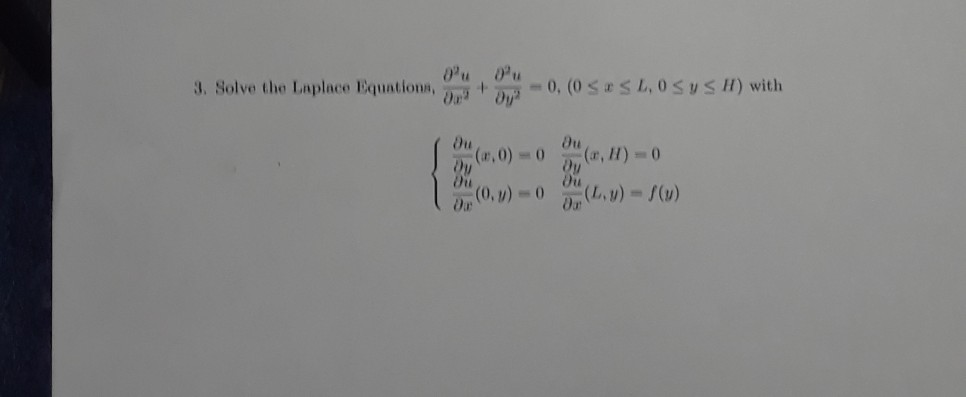 Solved pum 3. Solve the Lnplace Equations, =0. (0 $15 1,0 | Chegg.com