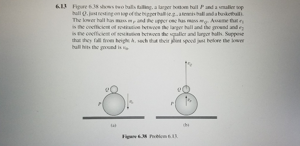 Solved 6.13 Figure 6.38 shows two balls falling. a larger | Chegg.com