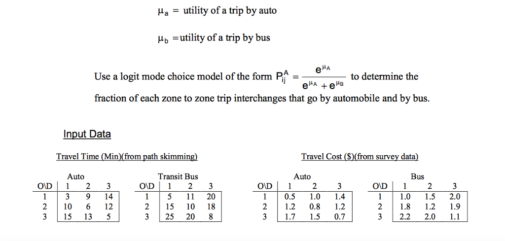 Problem 1: (40%) Use the trip interchange matrix | Chegg.com