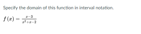 Solved Specify the domain of this function in interval | Chegg.com