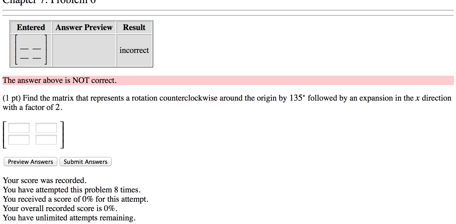 Solved Find the matrix that represents a rotation | Chegg.com