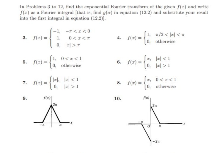 Solved In Problems 3 to 12, find the exponential Fourier | Chegg.com