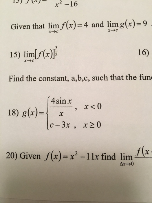 Solved Number 18. Find the constant, a, b, c, such that the | Chegg.com