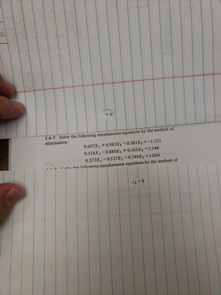 Solved + 87 5.4-7. Solve the following simultaneous | Chegg.com