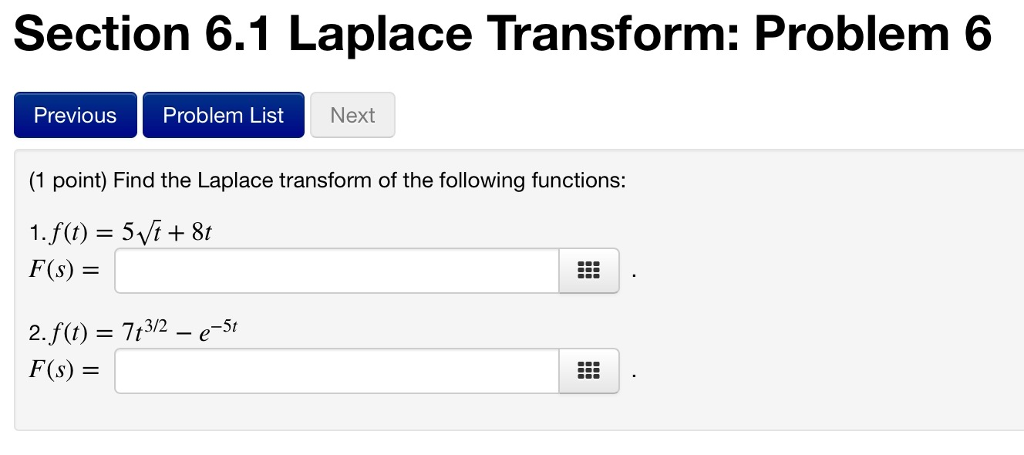 Solved Find the Laplace transform of the following | Chegg.com