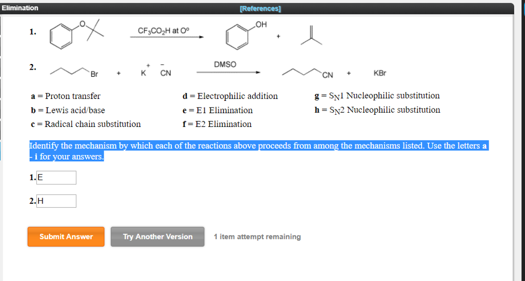 Solved Identify the mechanism by which each of the reactions | Chegg.com