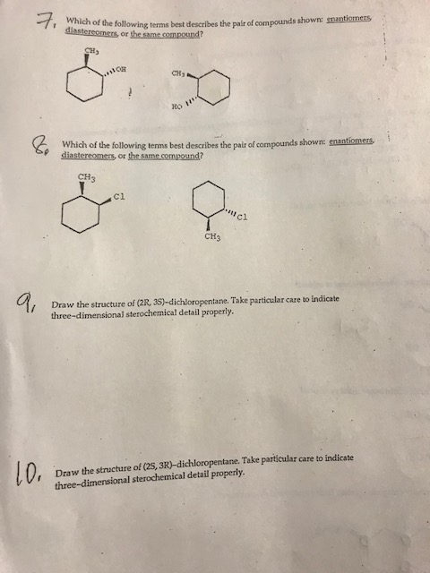 Solved Which of the following best describes the compound | Chegg.com