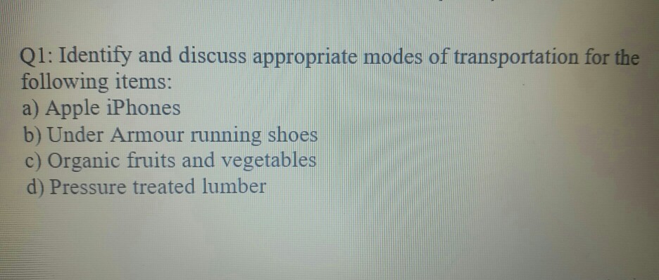 Solved Q1: Identify and discuss appropriate modes of | Chegg.com
