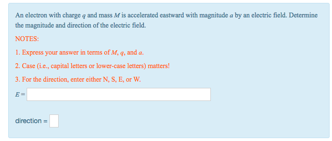Solved An electron with charge q and mass M is accelerated | Chegg.com
