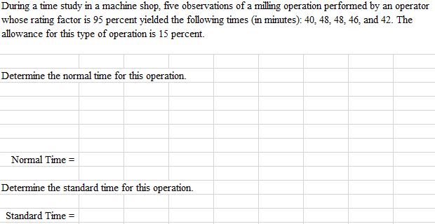 Solved During a time study in a machine shop, five | Chegg.com