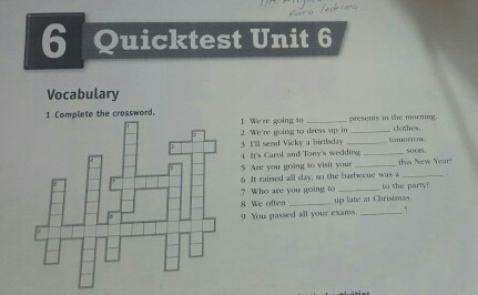 6 Quicktest Unit 6 Vocabulary 1 Complete the | Chegg.com