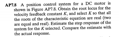 Solved AP7.8 A position control system for a DC motor is | Chegg.com