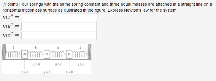 Solved Four springs with the same spring constant and three | Chegg.com