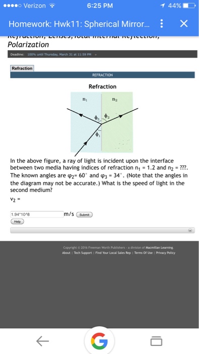 Solved In the above figure, a ray of light is incident upon | Chegg.com
