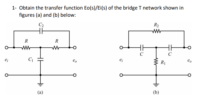 Solved Obtain the transfer function Eo(s)/Ei(s) of the | Chegg.com