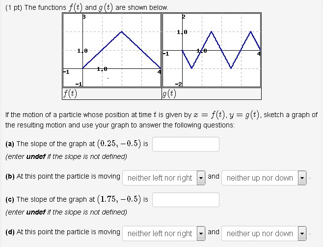 (1 pt) The functions f(t) and g(t) are shown below. | Chegg.com