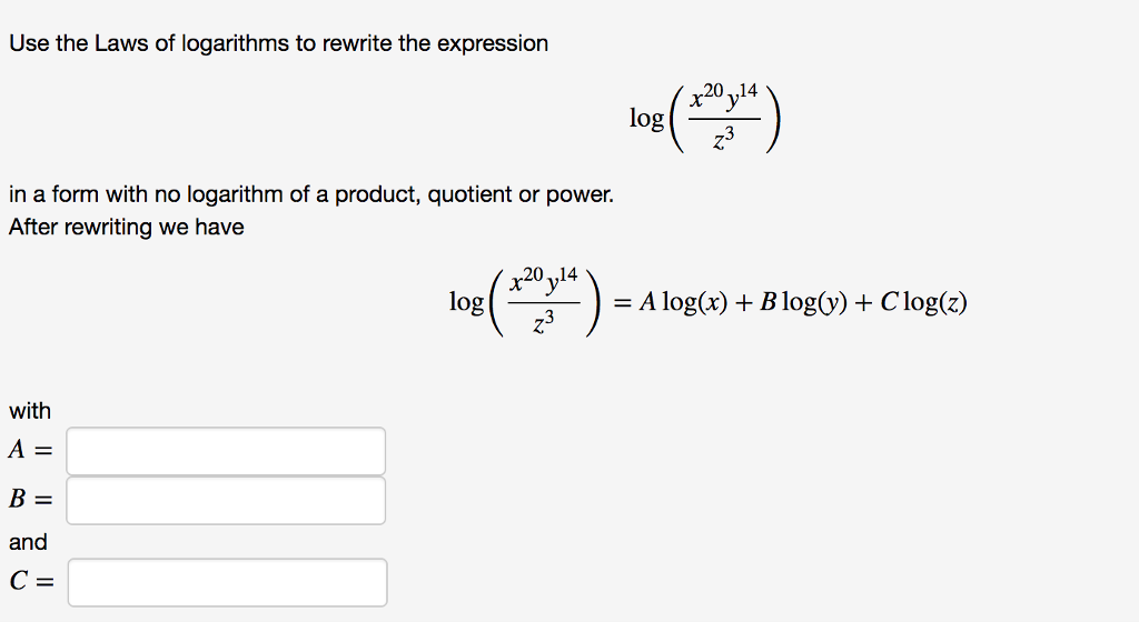 Solved Use the Laws of logarithms to rewrite the expression | Chegg.com
