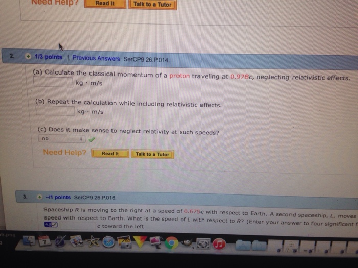 Solved Calculate The Classical Momentum Of A Proton
