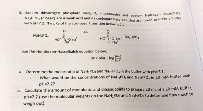 Solved Sodium dihydrogen phosphate NaH_2PO_4 (monobasic) and | Chegg.com