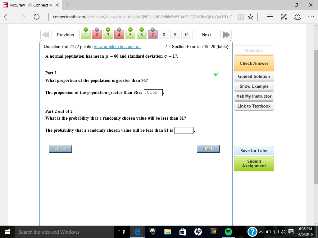 Solved A normal population has mean mu=60 and standard | Chegg.com