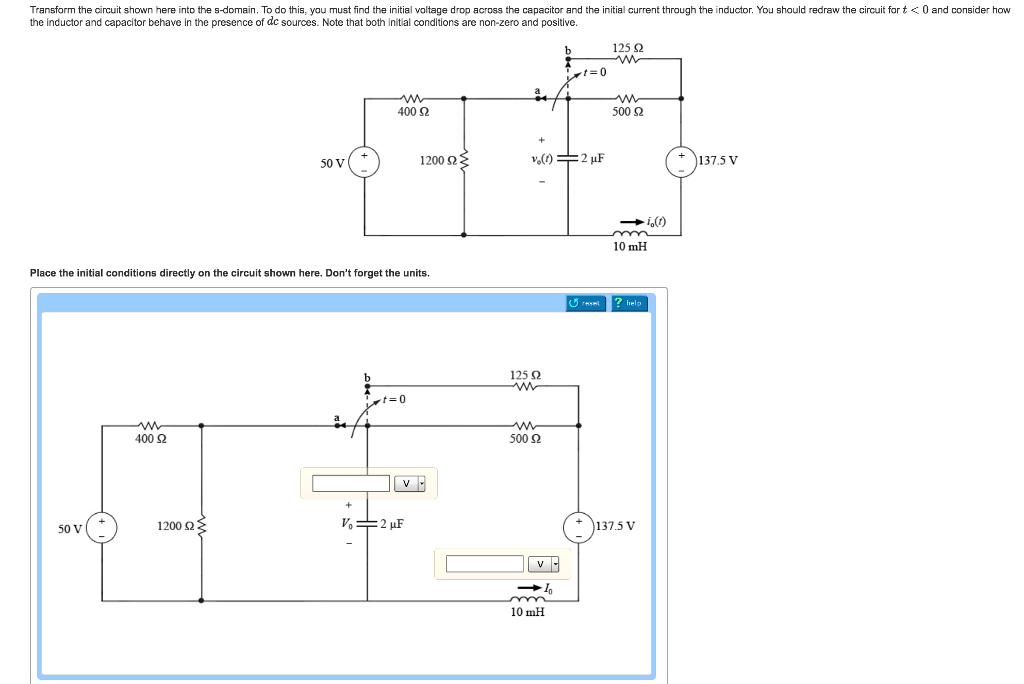 Solved Transform the circuit shown here into the s-domain. | Chegg.com