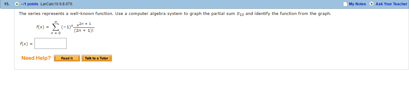 Solved The series represents a well-known function. Use a | Chegg.com