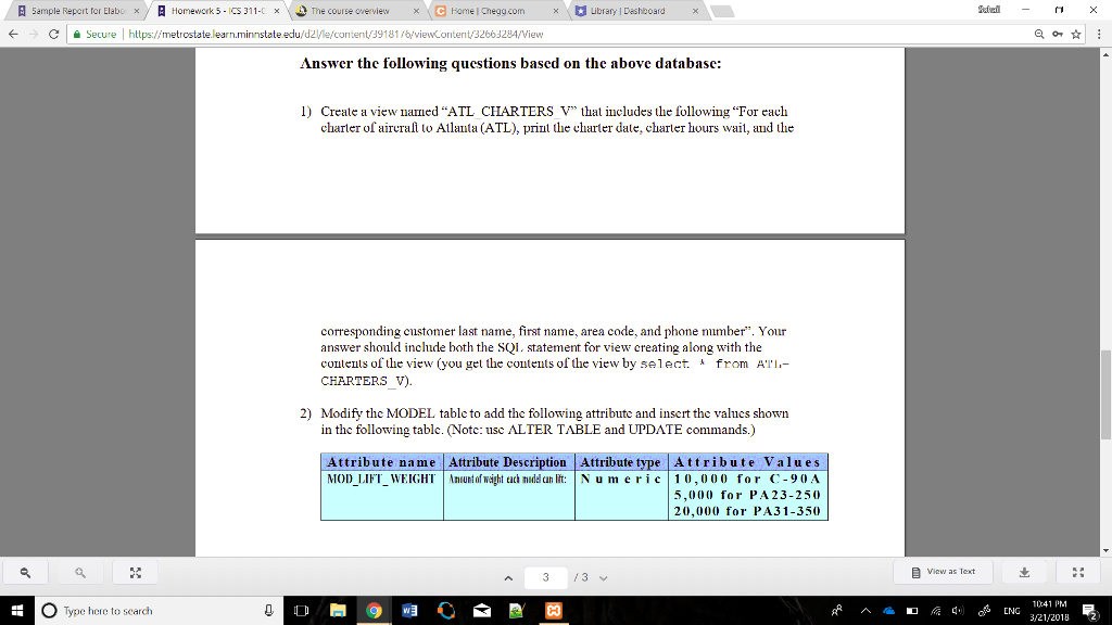 Solved 日5ample Report for Elabox Homework 5-ics 311-C . The | Chegg.com