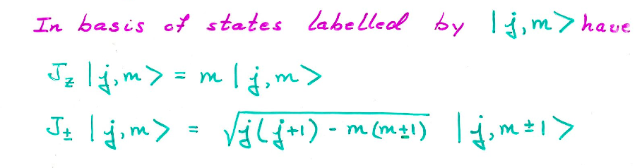 Solved In basis 。$ states labelled by \4,m> have | Chegg.com