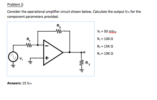 Solved Consider the operational amplifier circuit shown | Chegg.com