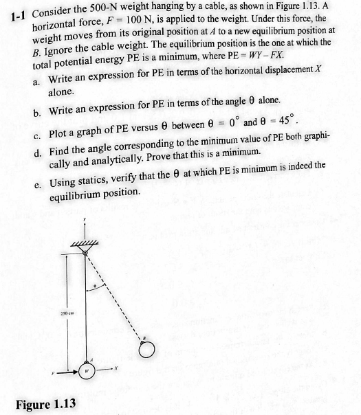 Solved sider the 500-N weight hanging by a cable, as shown | Chegg.com
