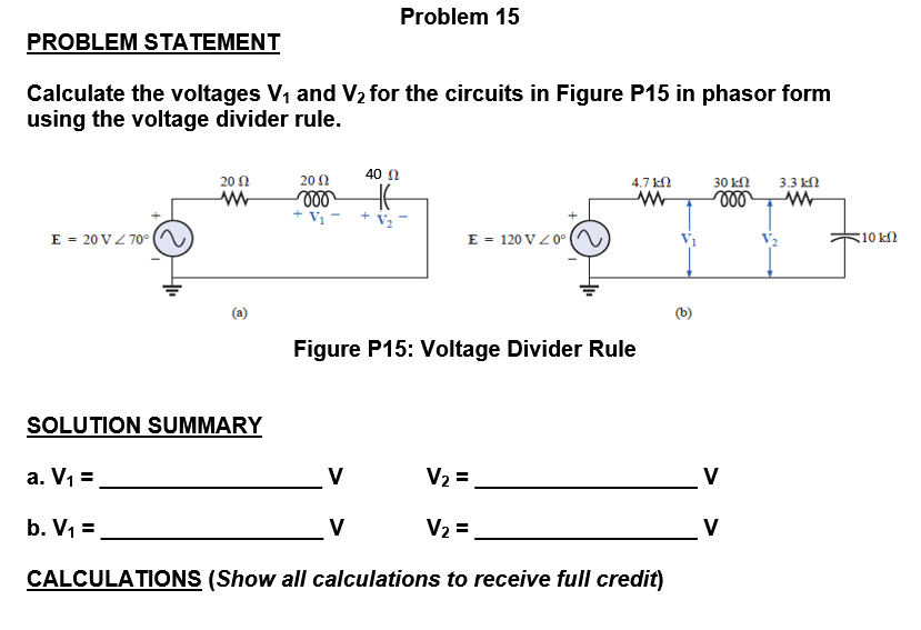 Solved Calculate the voltages V_1 and V_2 for the circuits | Chegg.com
